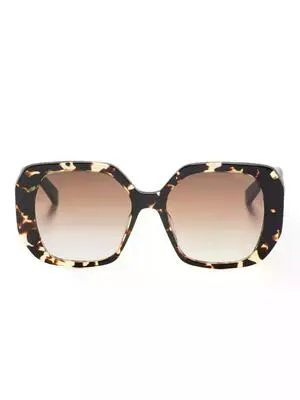 BVLGARI Geometric Tortoiseshell Sunglasses - Brown