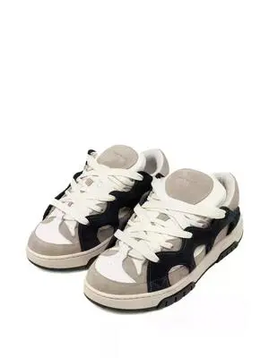 PAURA Santha Panelled Cut Out Sneakers - Neutrals