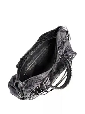 Balenciaga Neo Cagole Leather Shoulder Bag - Grey