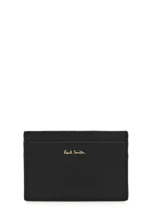 Paul Smith Signature Striped Leather Card Holder - Black
