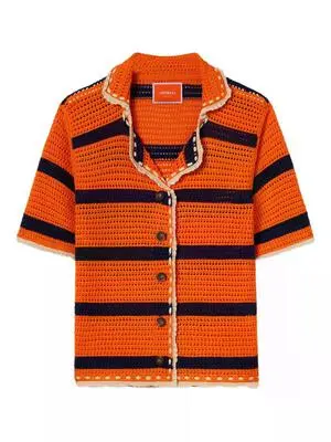 La DoubleJ Cerere Striped Crochet Shirt