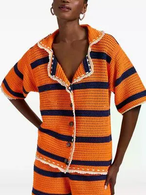 La DoubleJ Cerere Striped Crochet Shirt