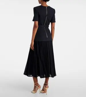 Rebecca Vallance Jonie Belted Pleated Midi Dress