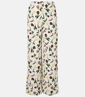 Marni Printed Silk Palazzo Pants