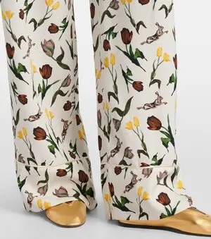 Marni Printed Silk Palazzo Pants