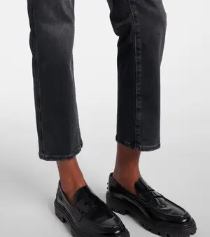 7 For All Mankind Calie Straight Cropped Mid-rise Jeans
