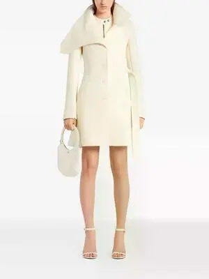 COURREGES Asymmetrical Collar Coat - Neutrals