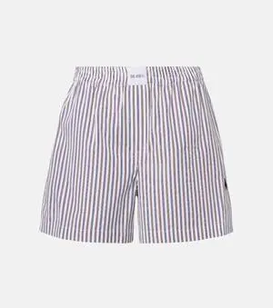 Attico Striped Cotton Shorts