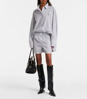 Attico Striped Cotton Shorts