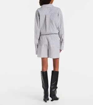 Attico Striped Cotton Shorts