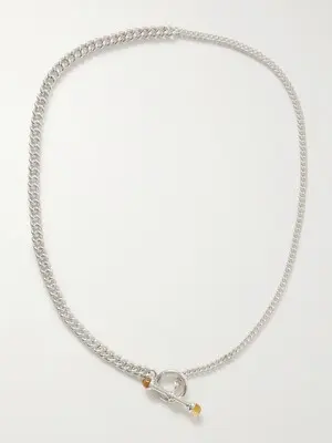 LOREN STEWART Sterling And Citrine Necklace - Silver
