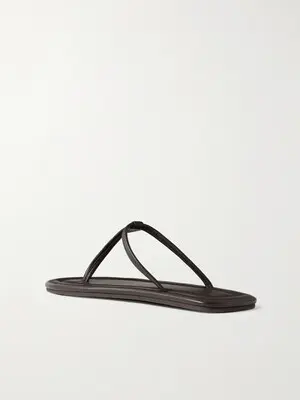 ST. AGNI Leather T-bar Sandals - Brown