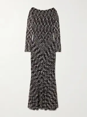Missoni Metallic Crochet-knit Maxi Dress - Black