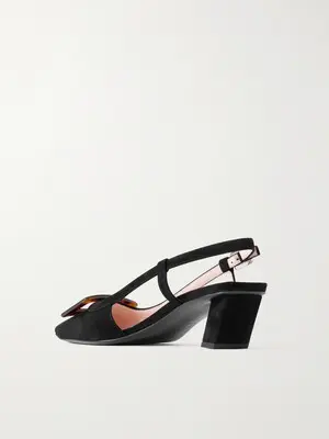 ROGER VIVIER Belle Vivier Suede Slingback Pumps - Black