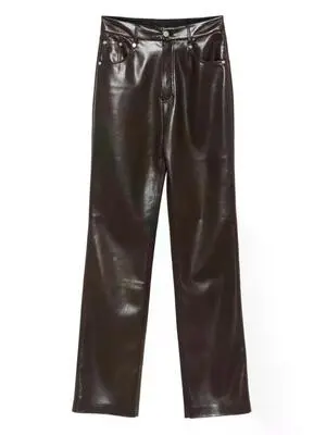 Nanushka Five-pocket Leather Trousers - Brown