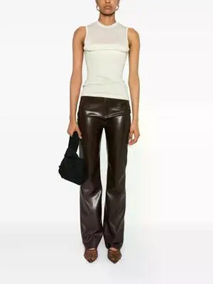 Nanushka Five-pocket Leather Trousers - Brown