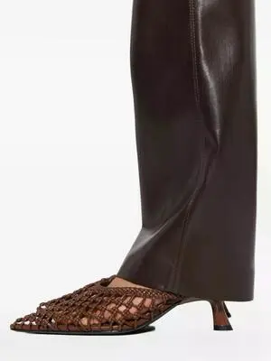 Nanushka Five-pocket Leather Trousers - Brown
