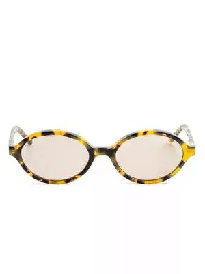 KALEOS Bless Oval-frame Tortoiseshell Sunglasses - Brown