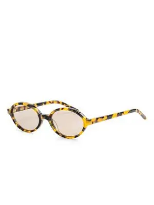 KALEOS Bless Oval-frame Sunglasses - Brown
