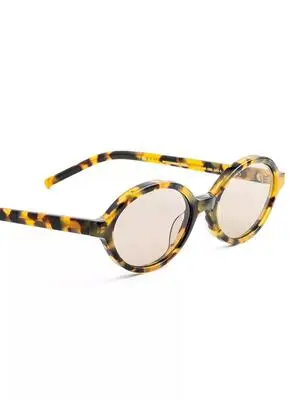 KALEOS Bless Oval-frame Sunglasses - Brown