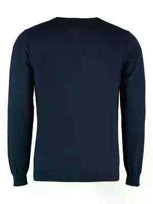 THE (ALPHABET) Crew-neck Cotton Sweater - Blue