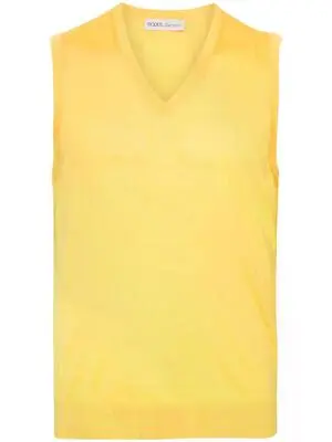 MODES Sleeveless Merino Knitted Vest - Yellow