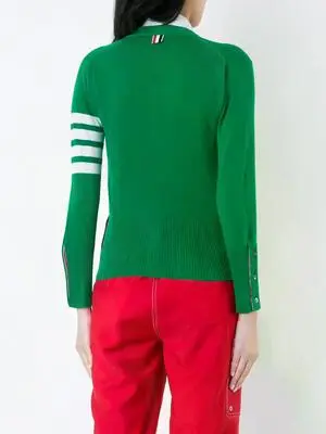 Thom Browne V-neck Cardigan With Logo Detail