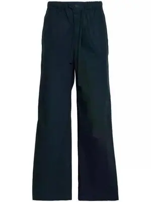MODES Navy Cotton Poplin Straight-leg Trousers - Blue