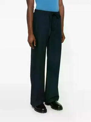 MODES Navy Cotton Poplin Straight-leg Trousers - Blue