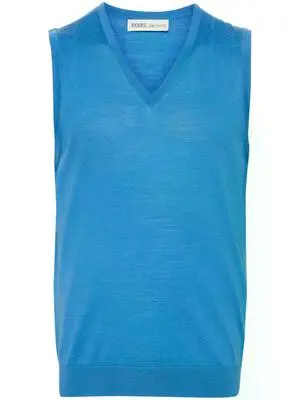 MODES Sleeveless Merino Knitted Vest - Blue