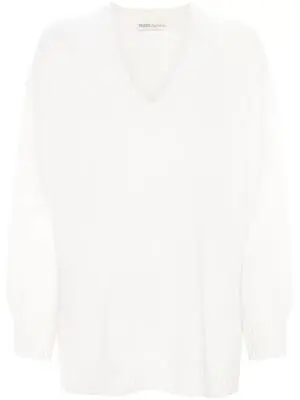 MODES V-neck Fine-knit Jumper - Neutrals