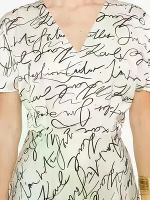 Karl Lagerfeld Scribble Print Midi Dress