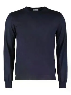THE (ALPHABET) Crew Neck Cashmere Jumper - Blue