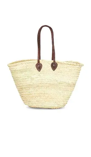 VERVE CULTURE Woven Raffia Shopping Basket - Neutral