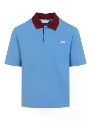 Marni Contrast-collar Polo Shirt - Blue