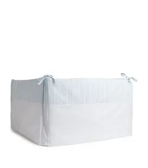 TARTINE ET CHOCOLAT Cotton Striped Bed Bumper - Blue