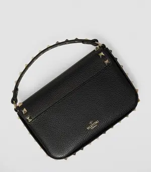 Valentino Garavani Leather Rockstud Cross-body Pouch - Black