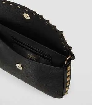 Valentino Garavani Leather Rockstud Cross-body Pouch - Black