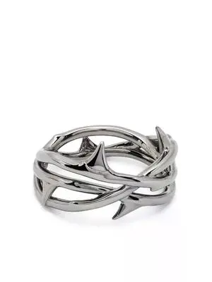SHAUN LEANE Sterling Rose Thorn Triple Band Ring