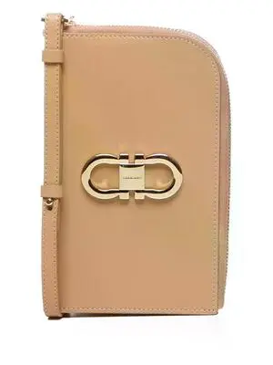 FERRAGAMO Gancini-plaque Zip-around Wallet - Neutrals