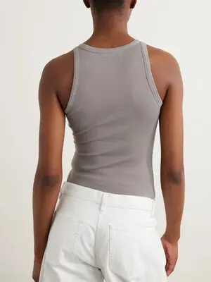 Alaïa Ribbed-knit Bodysuit - Gray
