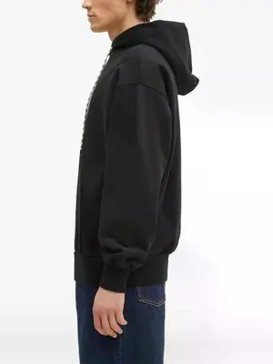 Aries Graphic-print Drawstring Hoodie - Black