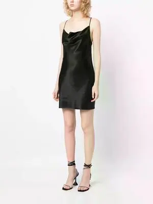 FLEUR DU MAL Silk Cowl Neck Slip Dress