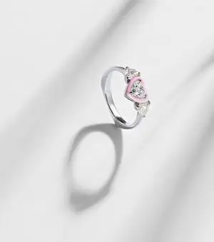 KAMYEN 18kt White Gold And Enamel Ring With Diamonds