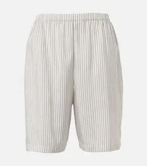 THE ROW Zinnia Striped Silk Shorts