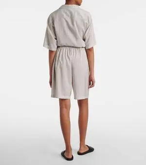 THE ROW Zinnia Striped Silk Shorts
