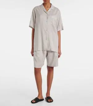 THE ROW Zinnia Striped Silk Shorts