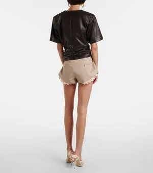 Magda Butrym Knot-detail Leather T-shirt
