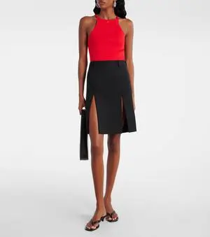 COURREGES Courrèges Circle Logo Ribbed-knit Tank Top