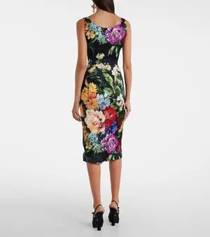 Dolce & Gabbana Floral Satin Midi Dress